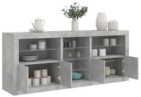 Příborník s LED osvětlením betonově šedý 181,5 x 37 x 67 cm 3209040