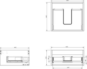 Mexen Orio, koupelnová skříňka 50 cm s umyvadlem Vela, 1 zásuvka, grafitová matná/bílá matná, 91A10-05023-1-BF66-W23M01