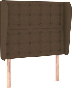 Čelo postele typu ušák tmavě hnědé 83 x 23 x 118/128 cm textil 3118367