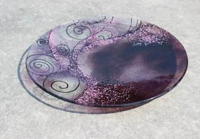 BDK-GLASS Autorská skleněná mísa VIOLET Tones, prům. 40cm