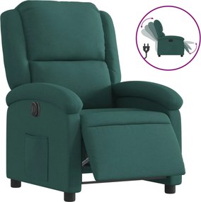Elektrické polohovací křeslo tmavě zelené textil 3204146