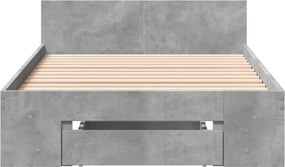 Rám postele se zásuvkou betonově šedý 90x190cm kompozitní dřevo 3280786