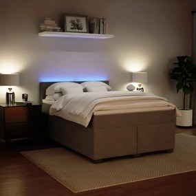 Box spring postel s matrací světle šedá 160x200 cm samet 3288654