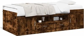 Válenda se zásuvkami bez matrace kouřový dub 90 x 200 cm 3280248