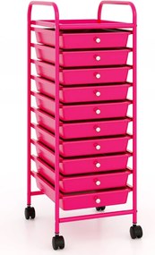 Costway Pojízdný vozík koupelnový vozík s 10 zásuvkami 33 x 37 x 86