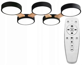 Toolight, LED stropní svítidlo 65x48x4,5cm + dálkové ovládání APP210-3CPR, černá, OSW-08468