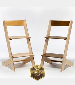 Lucas Wood Style - rostoucí židle EASY LINE zvýhodněný set 2 ks -  přírodní + kaštan