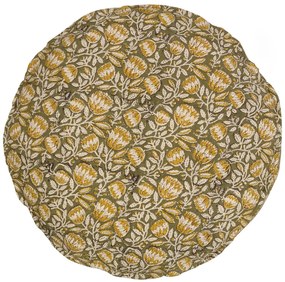 OnaDnes -20% Hoorns Zeleno-hnědý čalouněný puf Loom 65 cm