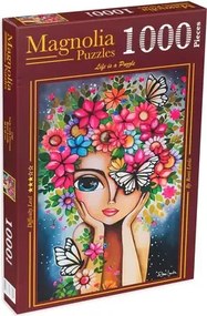 MAGNOLIA Puzzle Dívka s květinami / 1000 dílků / 48 x 68 cm