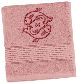 Bellatex Froté ručník proužek s výšivkou znamení zvěrokruhu 50x100 cm burgundy