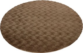 Obsession, Kusový koberec Diamond Cut 800 Taupe kruh, 200x200 (průměr) kruh, hnědá, ložnice