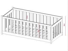 Legno Dětská postel s ohrádkou Koncept bílá Rozměr (cm): 90x190