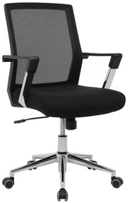 Obrotowe krzesło biurowe z siatkowym oparciem Czarne VITTES