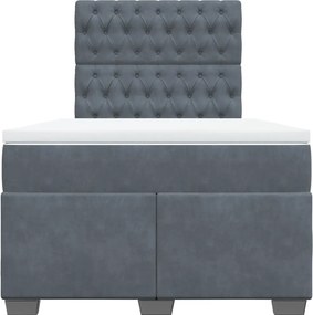 Box spring postel s matrací tmavě šedá 120 x 200 cm samet 3293189