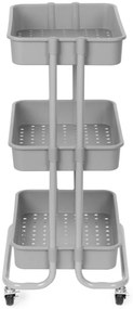 Koupelnový vozík s kolečky Compactor Grena, 3 police, 43 x 34,8 x 75 cm, šedý