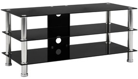 vidaXL 280092 Marketos TV Stand Black 90x40x40 cm Tempered Glass