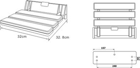 Aqualine sprchové sedátko 32 x 33 cm sklopné bílá AE357
