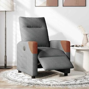Elektrické polohovací křeslo tmavě šedé textil 3323991