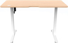 Autronic Elektricky nastavitelný pracovní stůl ELEVATE  – bílá, dekor dub, 120x60 cm