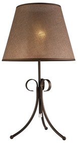 Tmavě hnědá stolní lampa s textilním stínidlem, výška 55 cm Lorenzo – LAMKUR