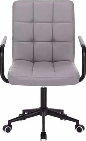 LuxuryForm DESIGN Otočná židle VERONA BLACK na černé podstavě s kolečky - šedá