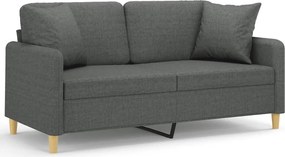 2místná pohovka s polštáři tmavě šedá 140 cm textil 3200910