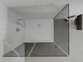 Mexen Roma, sprchový kout s křídlovými dveřmi 100 (dveře) x 90 (stěna) cm, 6mm šedé sklo, chromový profil + slim sprchová vanička bílá + chromový sifon, 854-100-090-01-40-4010