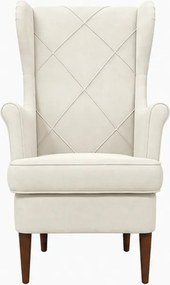 relaxační křeslo, ušák, odpočinkové, dřevo/kov/samet, 102x78x66 cm, nohy tmavé/krémová, Dekorino KR20260077