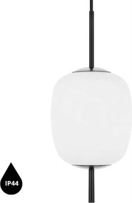 Závěsná skleněná lampa do koupelny Epli Mini EM0122PS0 IP44 černá bílá