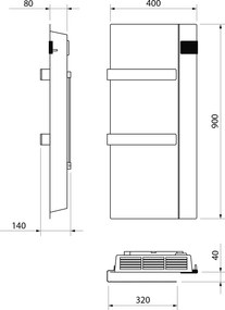 Sapho Sapho, ONSEN EVO elektrické topné těleso 400x900mm, 1000 W, bílá, ONS10001