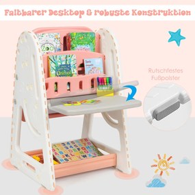 Costway Dětský umělecký stojan 2 v 1 Oboustranná magnetická tabule a stojan