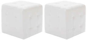 Taburety 2 ks bílé 30 x 30 x 30 umělá kůže 278389