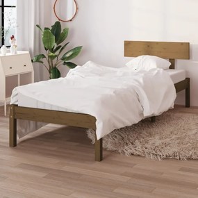 Rám postele medově hnědý masivní borovice 100 x 200 cm - Default Title
