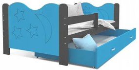 DOBRESNY Moderní dětská postel MIKOLAJ Color 190x80 cm ŠEDÁ-MODRÁ