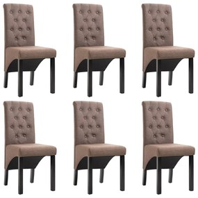 Jídelní židle 6 ks hnědé textil,  276970