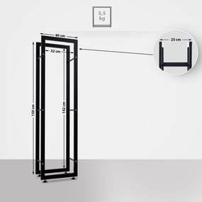 Stojan na palivové dřevo Keri V2 25x40x150 – černá