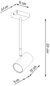 Sollux SL.1074 - Lustr na tyči NORANO 1xGU10/40W/230V černá