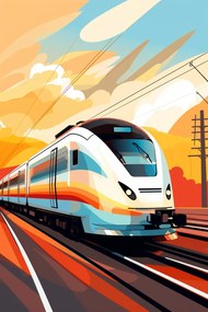 Plakát - Futuristický vlakový zážitek