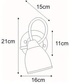 Nástěnné svítidlo K-JSL-8090/1W AB z řady SAMIRA