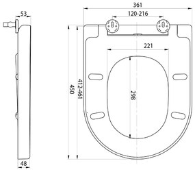 Aqualine DONA WC sedátko, Soft Close, bílá FD121