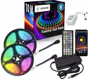 Led pásek 10M Rgb 5050 Bluetooth Mobilní Aplikace Dálkový Ovladač Hudba Set 12V