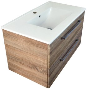 BPS-koupelny Koupelnová skříňka s keramickým umyvadlem Vermont S 80 - sonoma