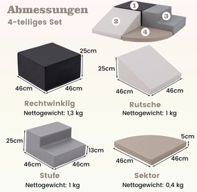 Costway 4 KS. Pěnové stavebnice na běhání a lezení, obří stavebnice