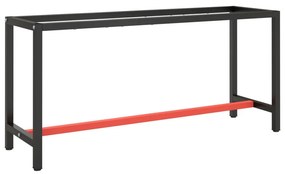 Rám pracovního stolu matně černý a červený 170 x 50 x 79 cm kov 151452