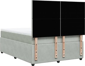 Box spring postel s matrací světle šedá 140x200 cm samet 3292352