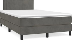 Box spring postel s matrací tmavě šedá 120 x 200 cm samet 3141414
