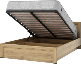 Postel 140x200 s roštem, úložným prostorem Sapori dub navarra