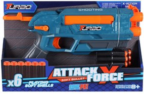 Alltoys blaster turbo + 6 ks nábojů, modrá