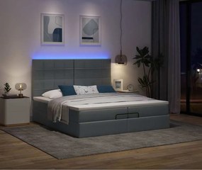 Osmanský rám postele s matrací tmavě šedý 200x200cm textil 3314032