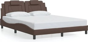 Rám postele Viana bez matrace hnědý 160x200 cm umělá kůže 3208105